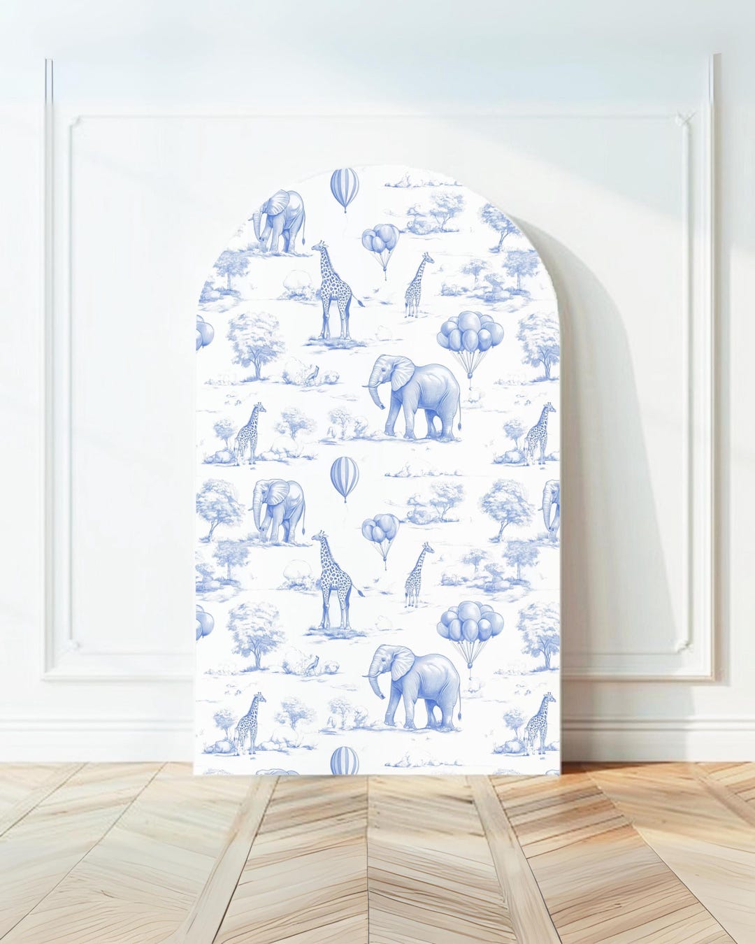 Baby Shower Arch Backdrop Elegant Blue Toile De Jouy Backdrop Baby ...