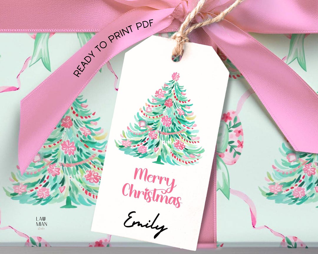 Preppy Christmas Gift Tag Girly Xmas Gift Label Sister in Law Christmas ...
