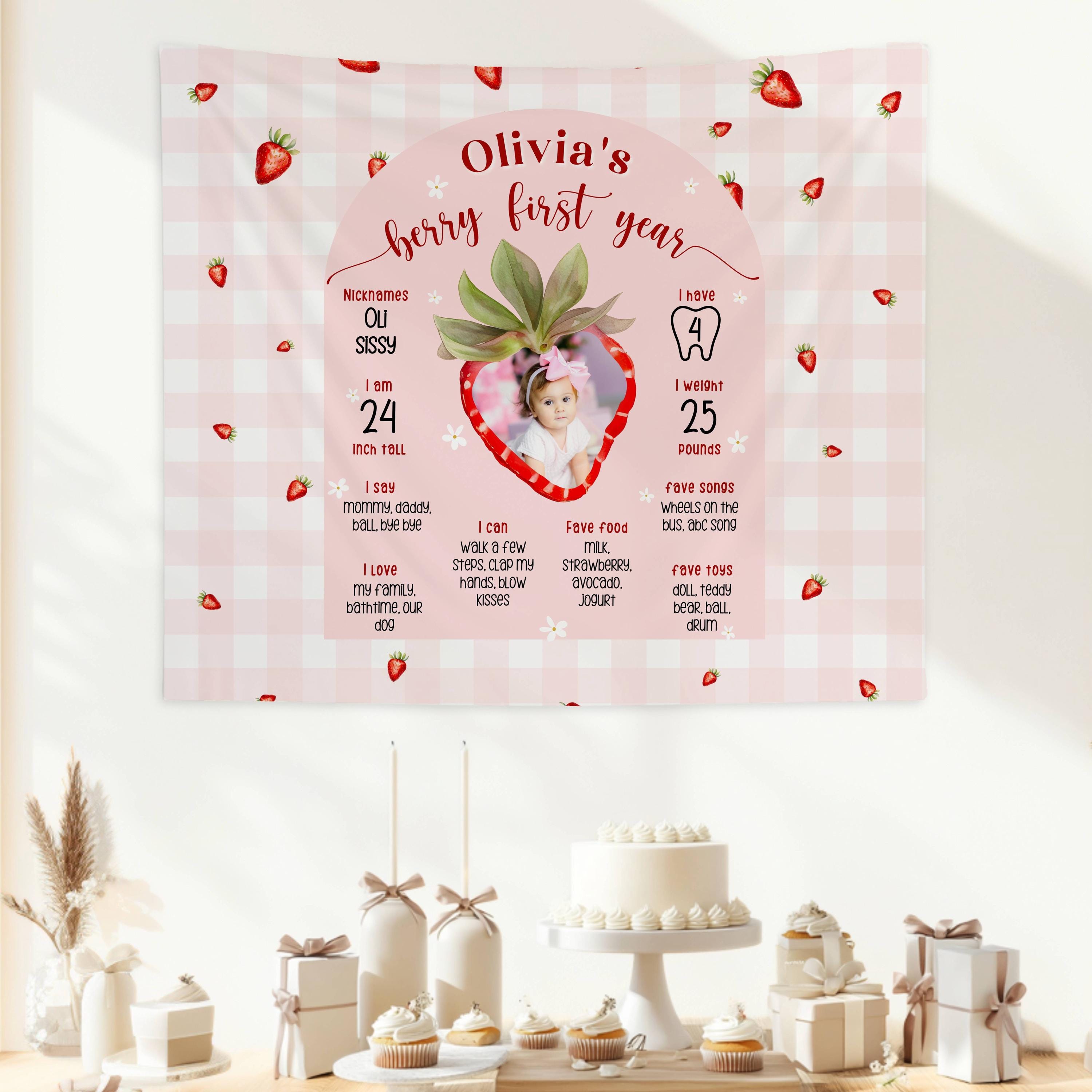 Photo Berry Milestone Sign Berry First Birthday Milestone Board Berry ...
