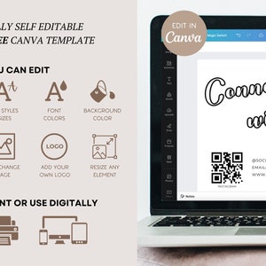 BUNDLE Price List Sign Social Media Sign Template Custom QR Code Sign ...