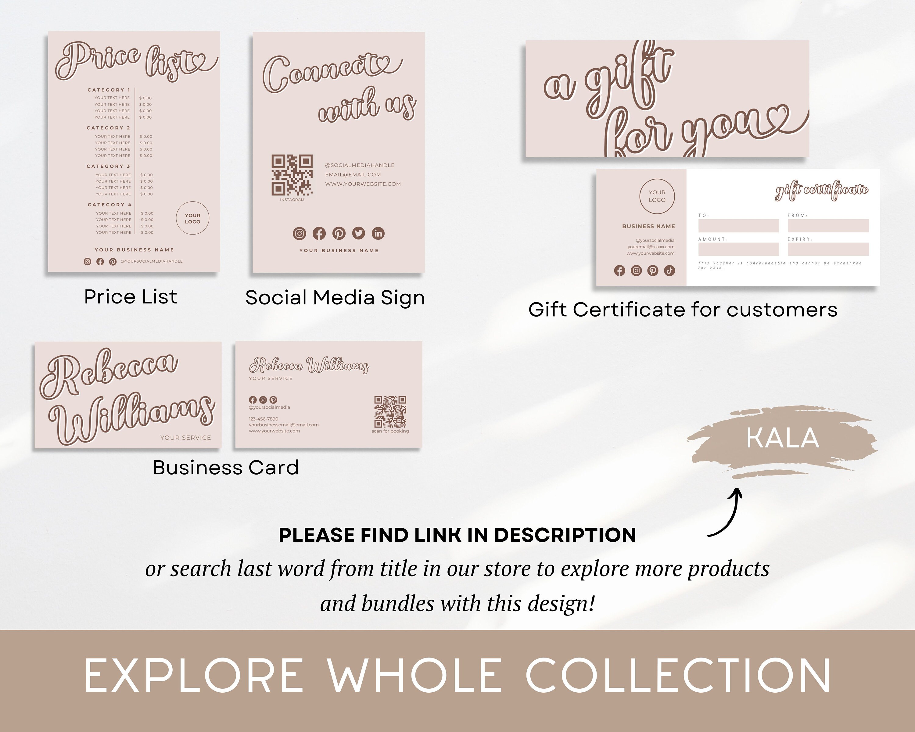 Social Media Sign Custom QR Code Sign Small Business Sign Template ...
