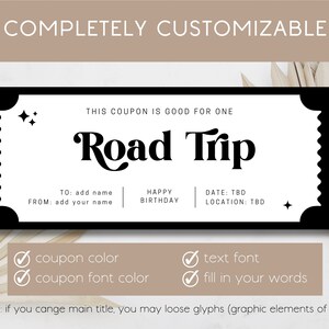 Custom Road Trip Coupon Travel Surprise Gift for Best Friend Road Trip ...
