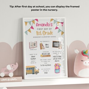 Personalized First Day of School Print Back to School Poster First Day ...