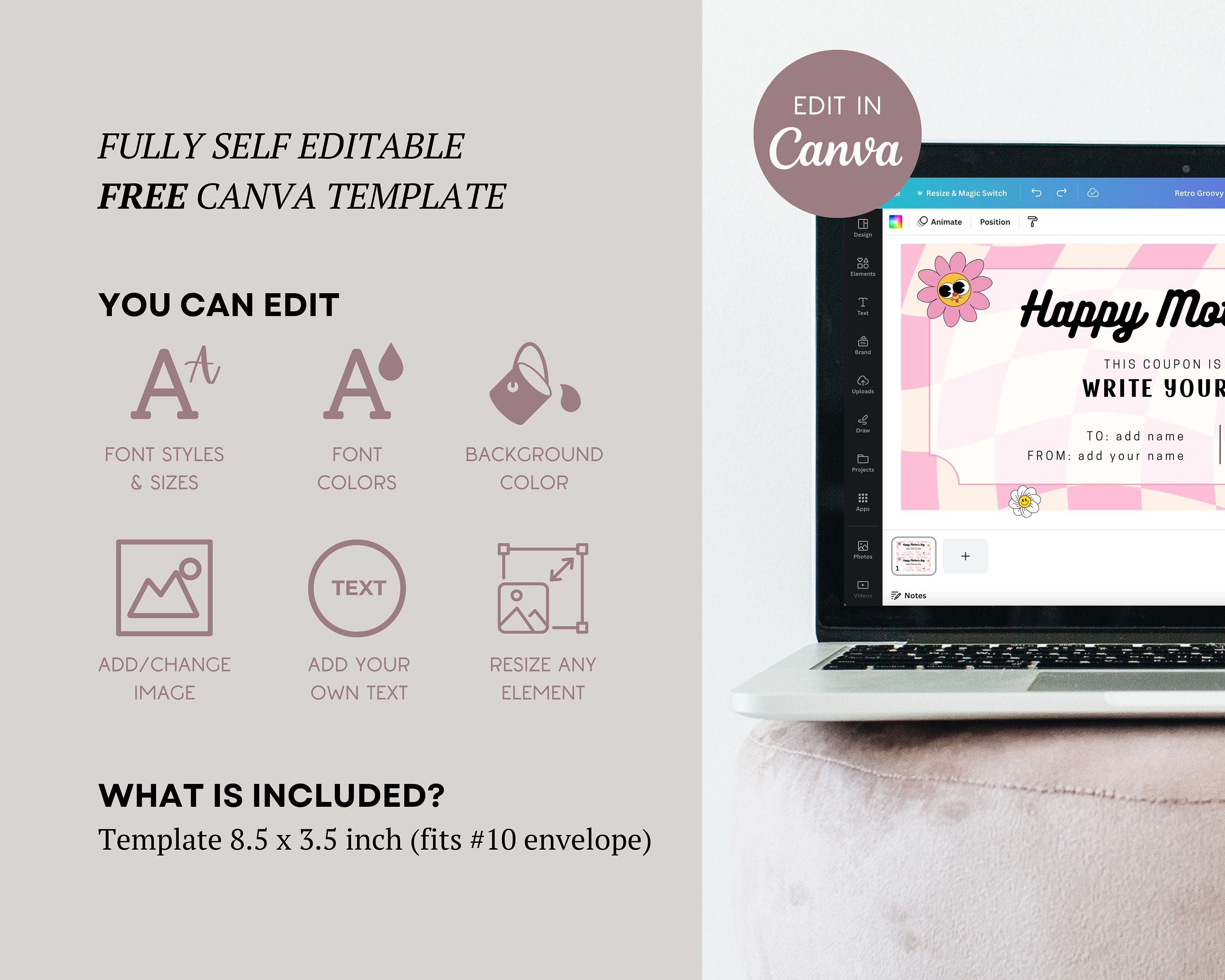 Groovy Happy Birthday Coupon Gift for Her Coupon Birthday Digital ...