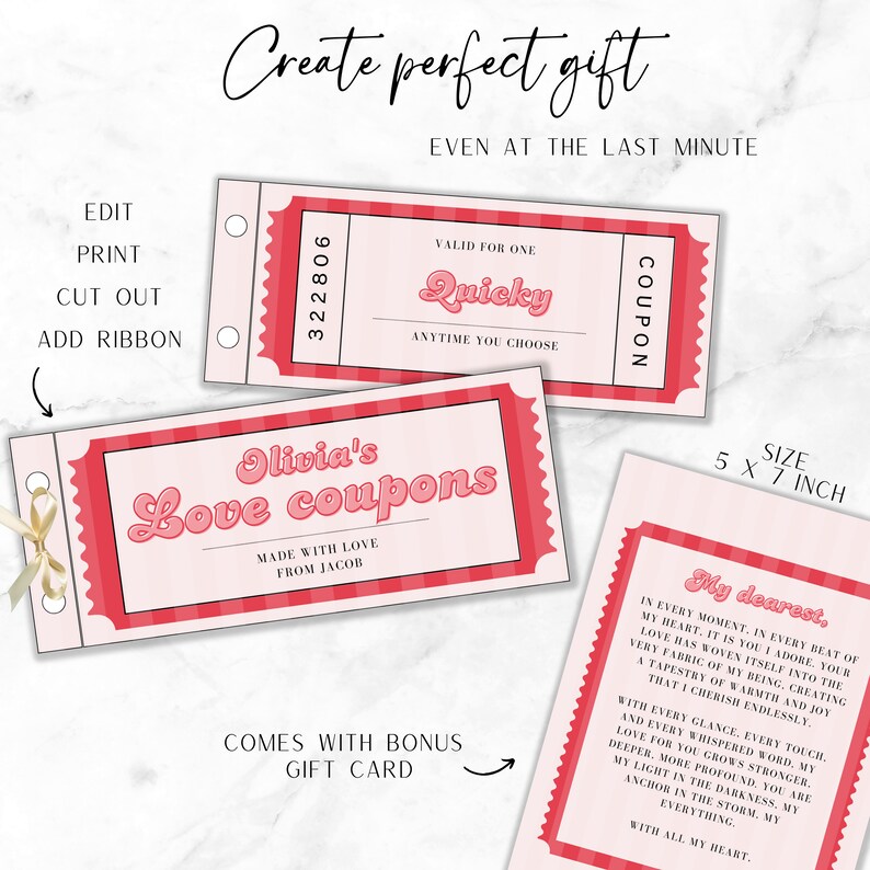 Couple in Love Coupon Book Love Gift for Girlfriend Idea Gift for Wife ...