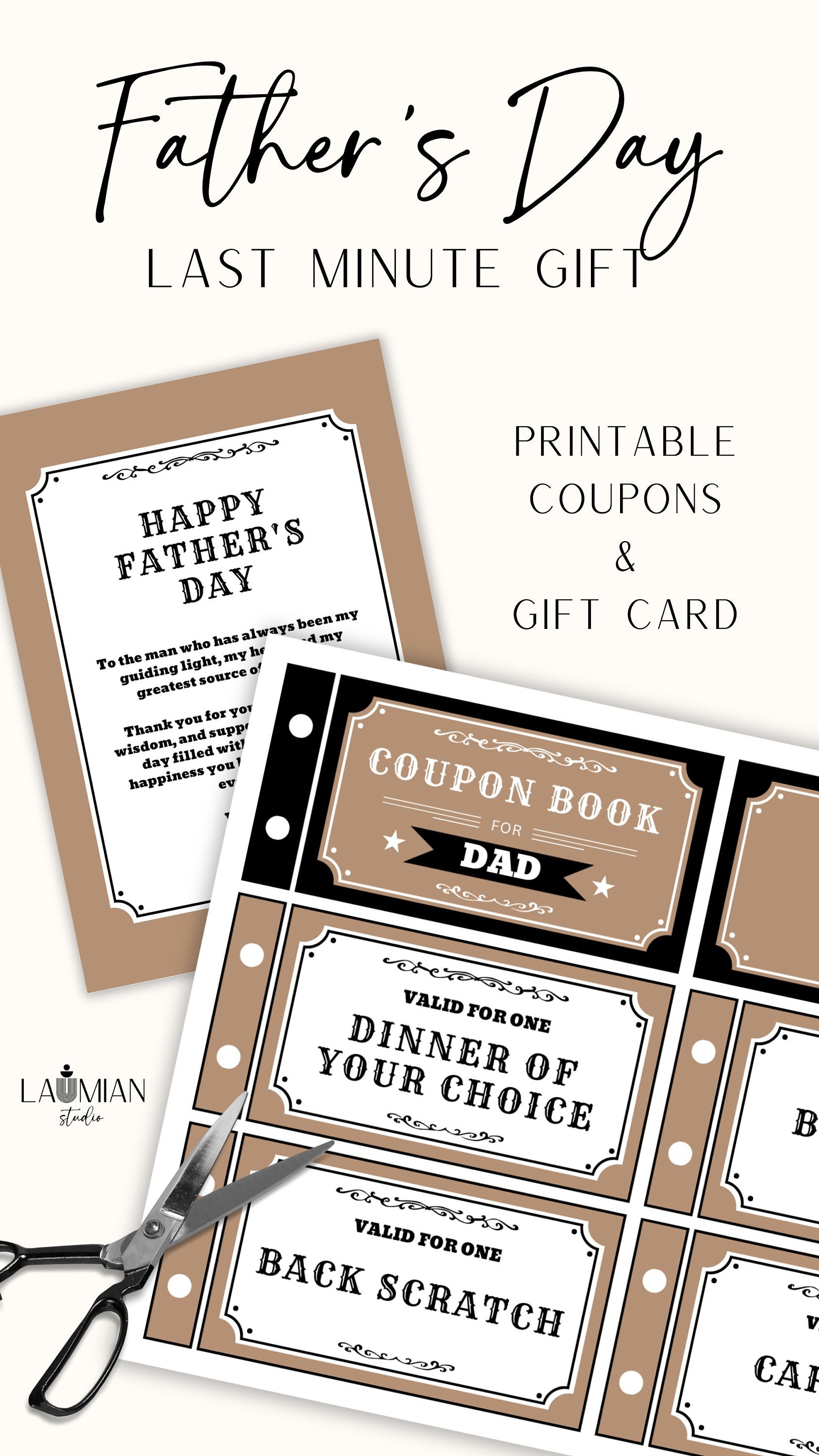 Western Dad Coupon Book for Fathers Day Coupons for Papa Fathers Day ...
