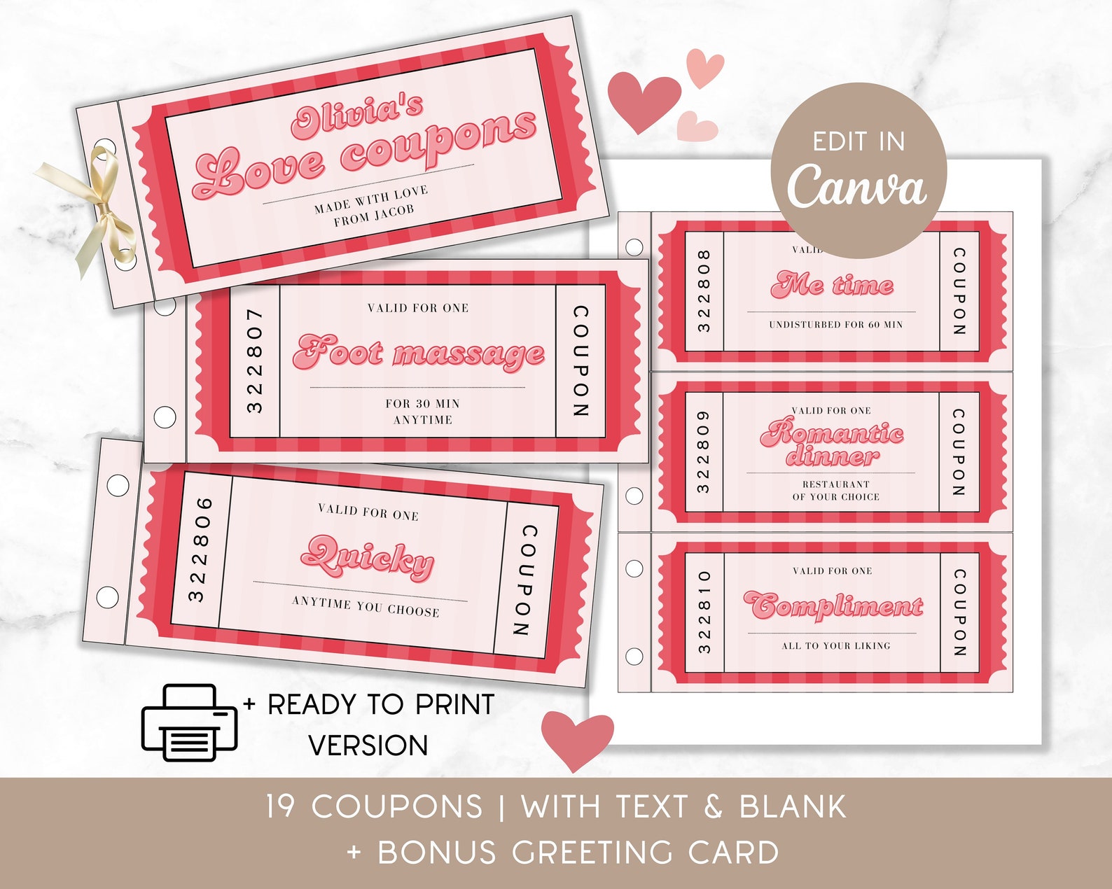 Couple in Love Coupon Book Love Gift for Girlfriend Idea Gift for Wife ...