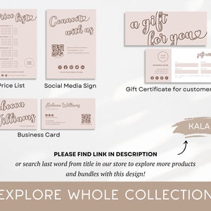BUNDLE Price List Sign Social Media Sign Template Custom QR Code Sign ...
