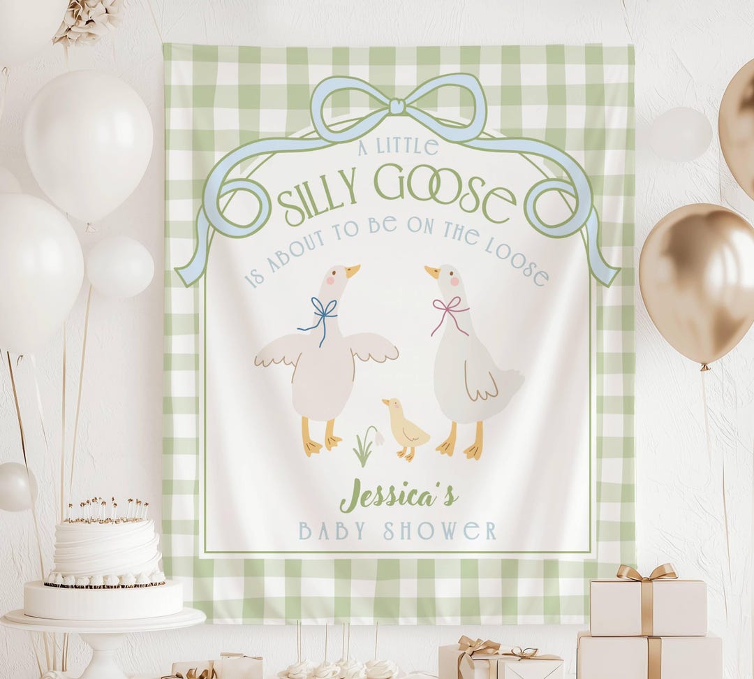 Custom Silly Goose Baby Shower Backdrop Custom Goose Baby Shower Banner ...