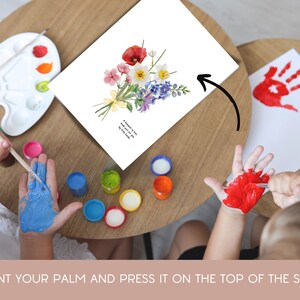 Mothers Day Flower Handprint Art Printable DIY Last Minute Gift for Mom ...