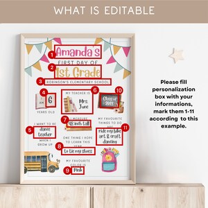 Personalized First Day of School Print Back to School Poster First Day ...