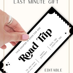Custom Road Trip Coupon Travel Surprise Gift for Best Friend Road Trip ...