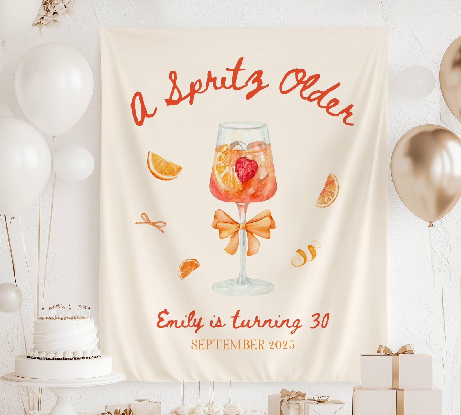 A Spritz Older Birthday Banner Personalized Spritz Birthday Backdrop ...