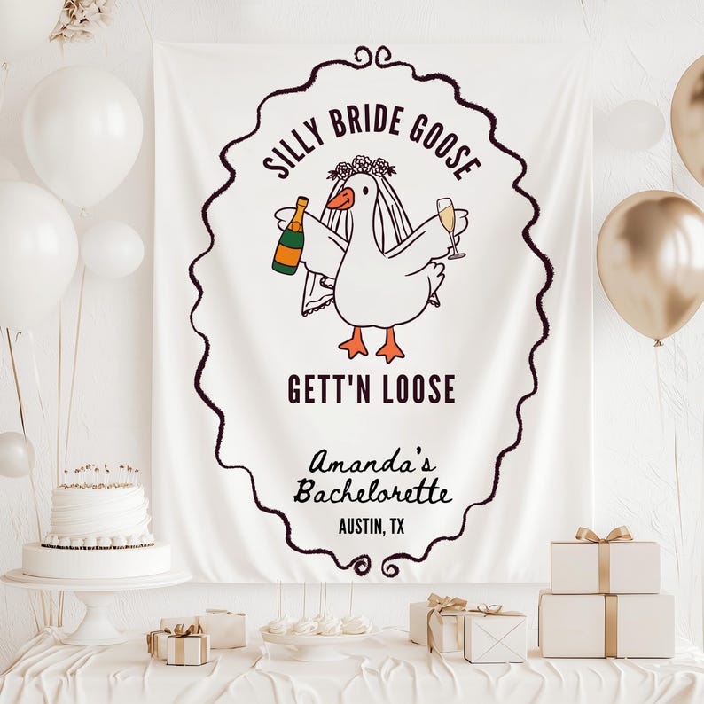 Silly Goose Bachelorette Banner | Funny Bridal Shower Backdrop ...
