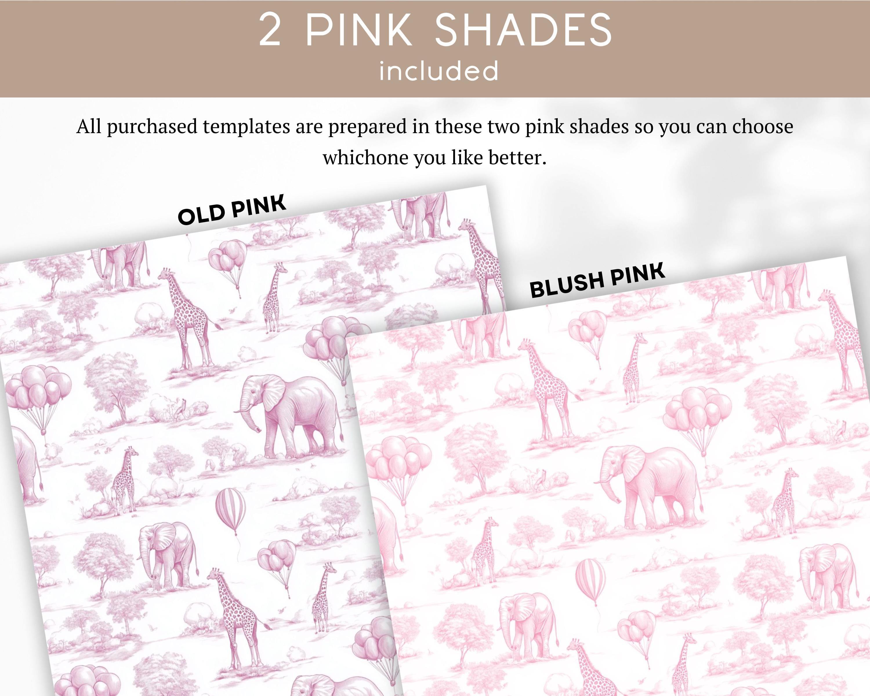 Pink Toile Baby Shower Cupcake Topper Printable Template Pink Toile ...