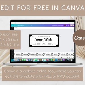 Your Wish Gift Voucher Anniversary Gift Romantic Coupon Editable ...