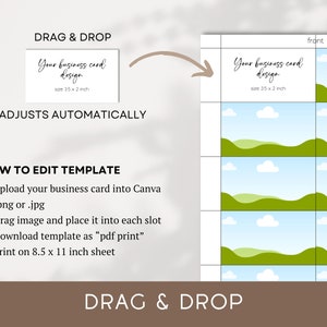 Printing Template Business Card Landscape Print 3.5x2 Inch Business ...