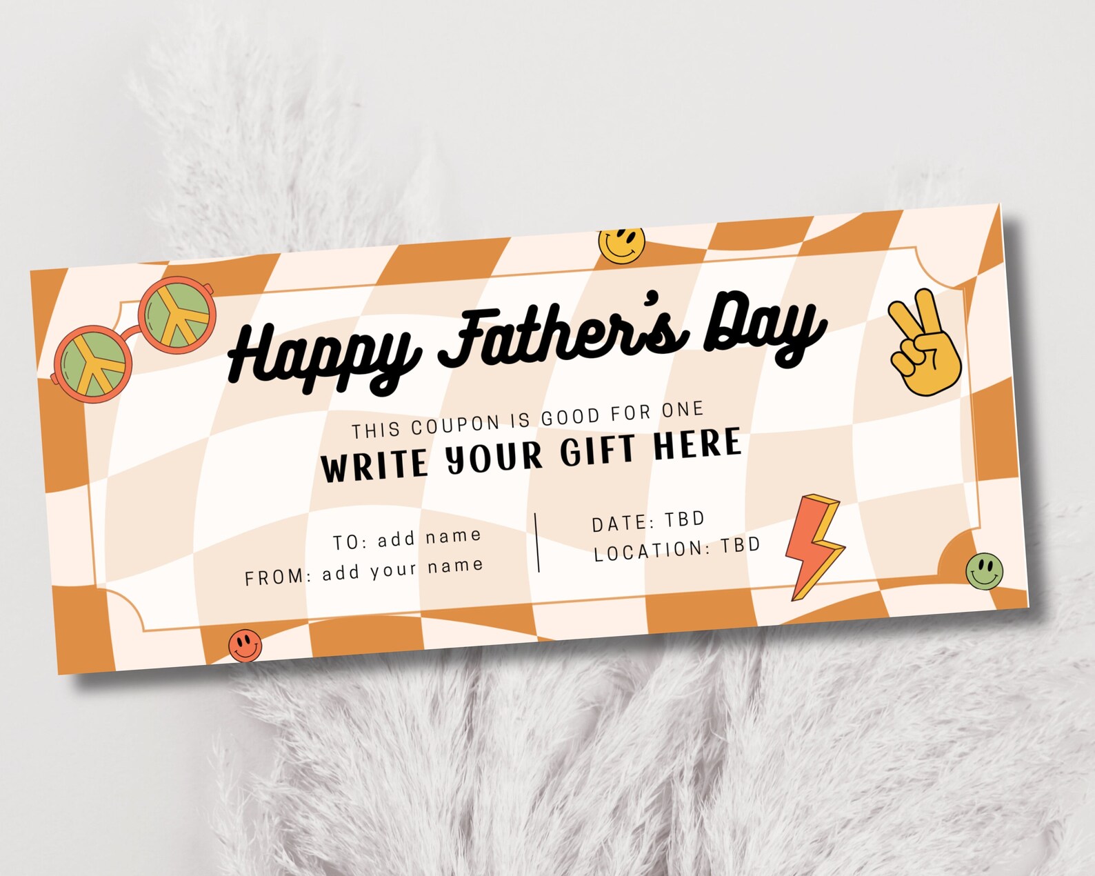 Groovy Fathers Day Coupon Gift for Dad Coupon Fathers Day Digital ...