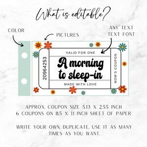 Retro Flower Coupon for Mom Birthday Gift Idea Groovy Coupon Grandma ...