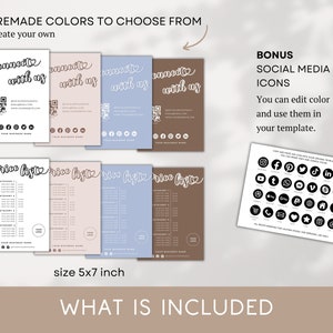 BUNDLE Price List Sign Social Media Sign Template Custom QR Code Sign ...
