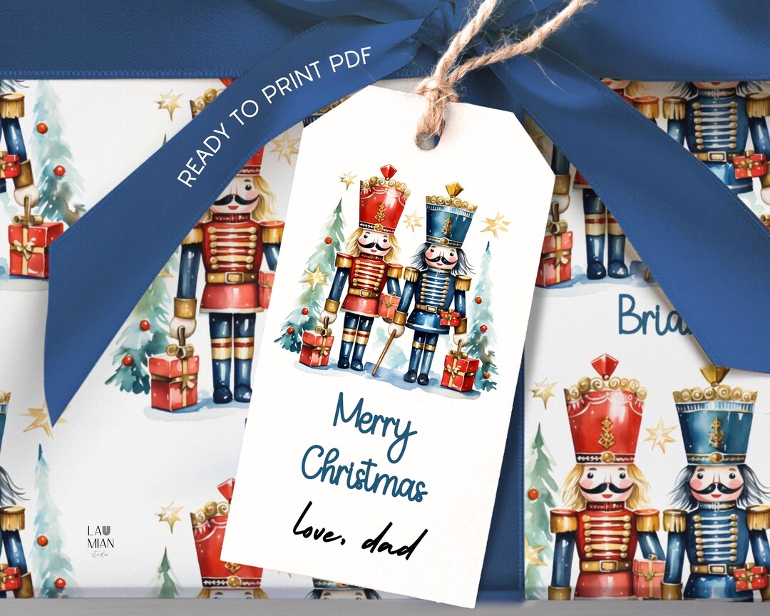 Custom Christmas Nutcracker Gift Tag Son Name Personalized Holiday ...