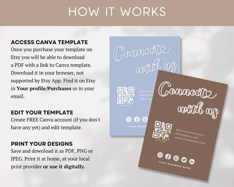 BUNDLE Price List Sign Social Media Sign Template Custom QR Code Sign ...