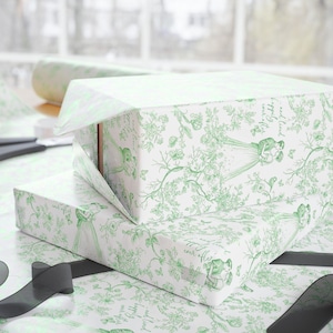 Custom Name Bride and Groom Gift Wrap Wedding Toile Pink Wrapping Paper ...