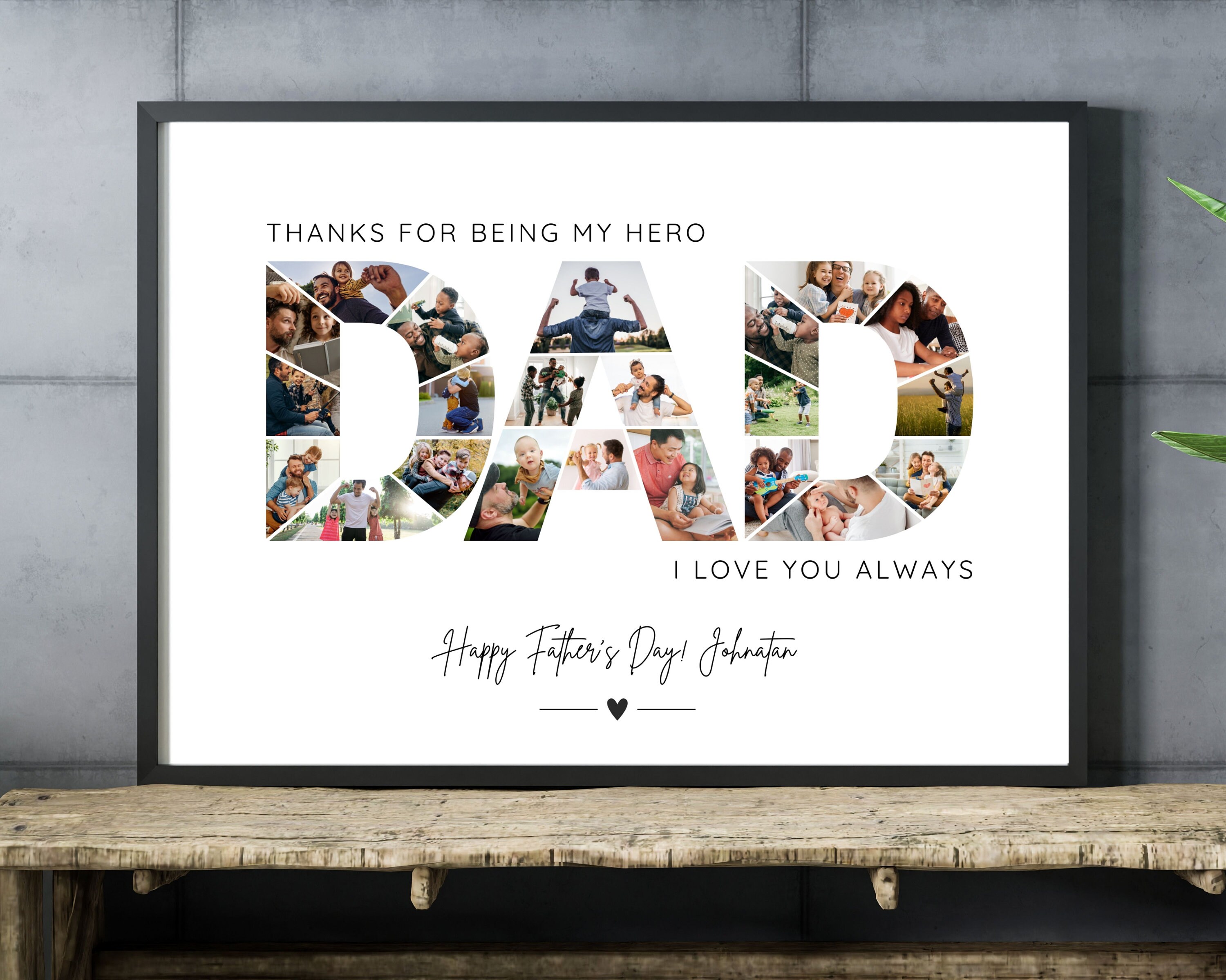 Custom Dad Wall Art Custom Daddy Photo Gift Dad Photo Collage Daddy ...