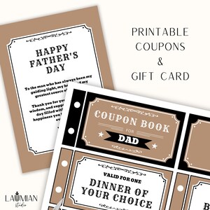 Personalizable Birthday Coupon Book for Dad Custom Gift for Papa Coupon ...
