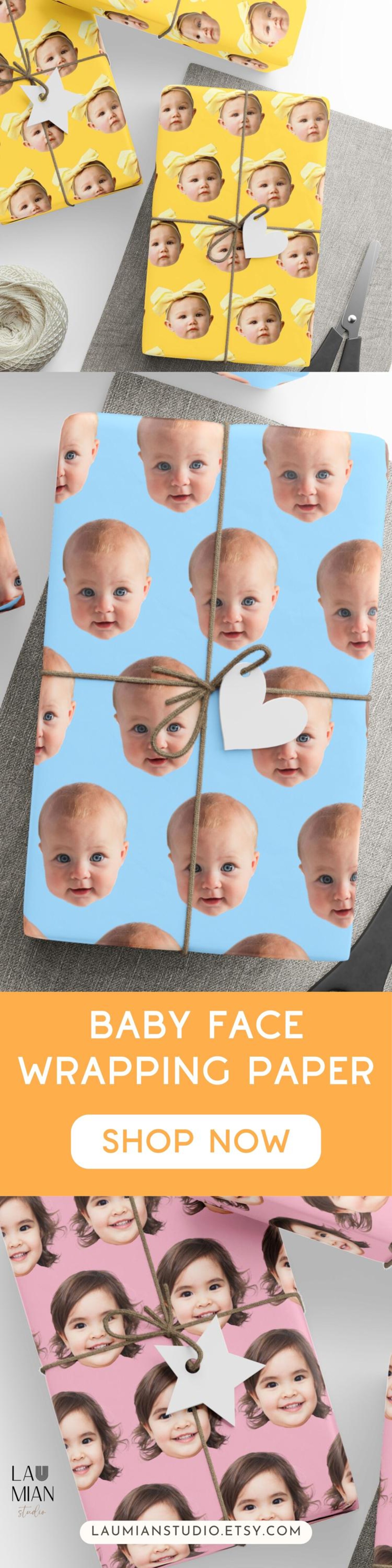 Photo Wrapping Paper Roll Personalized Face Gift Wrap - Etsy