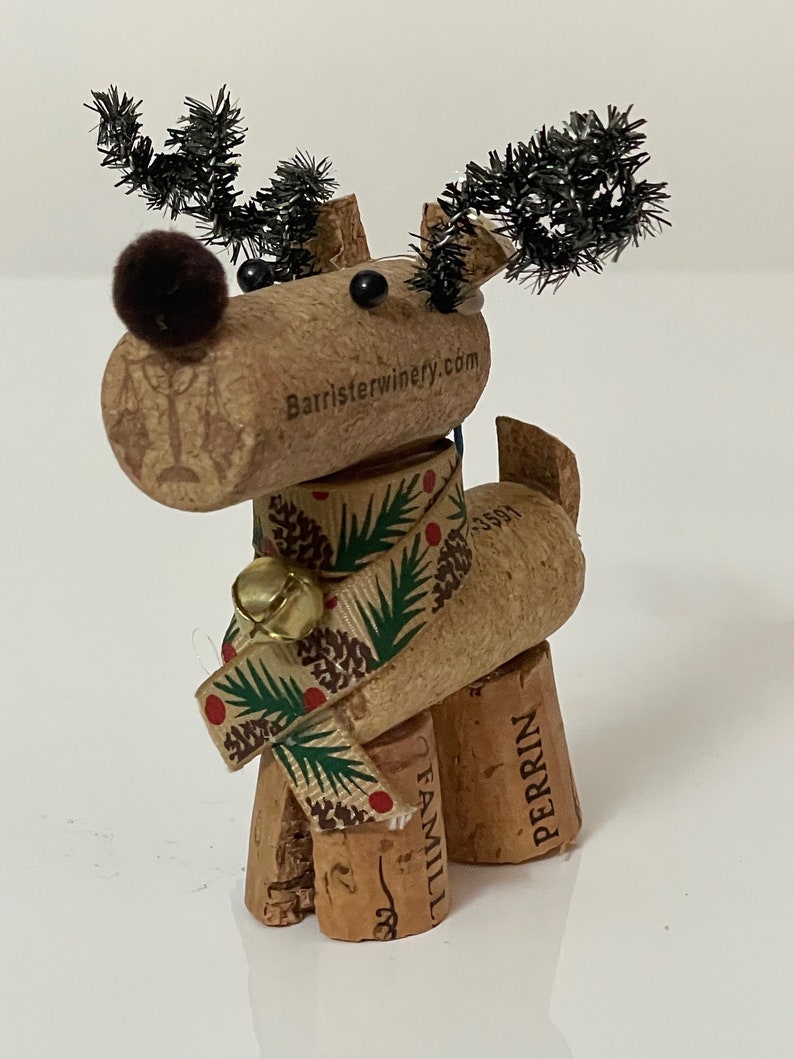 Cork REINDEER Collectible Hanging Ornament - Etsy