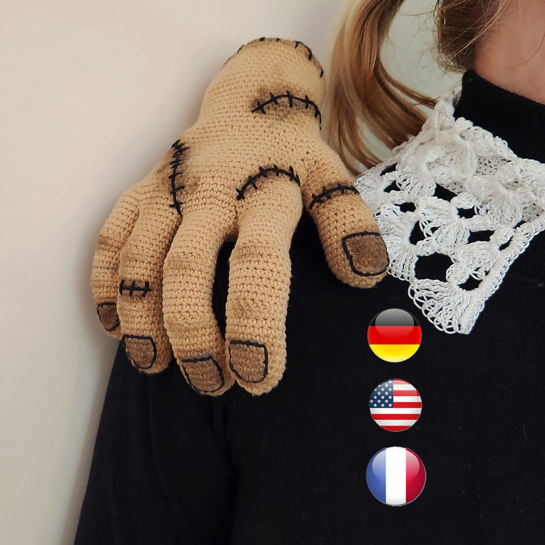 Crochet THING Hand Pattern | Wednesday Addams | Poseable Amigurumi ...