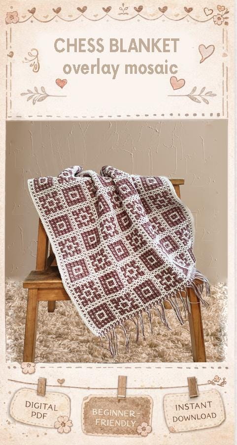Chess Baby Blanket Crochet Pattern, Overlay Mosaic Tapestry Afghan (PDF ...