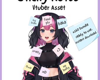 Blue Vtuber Sticky Note | Cute Stream Overlay | P2U Vtuber Stream Asset ...