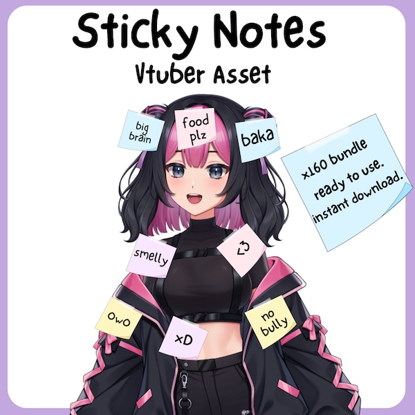 Vtuber Sticky Note Asset - Etsy