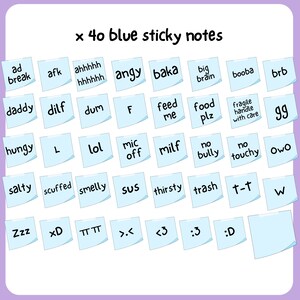 Blue Vtuber Sticky Note | Cute Stream Overlay | P2U Vtuber Stream Asset ...