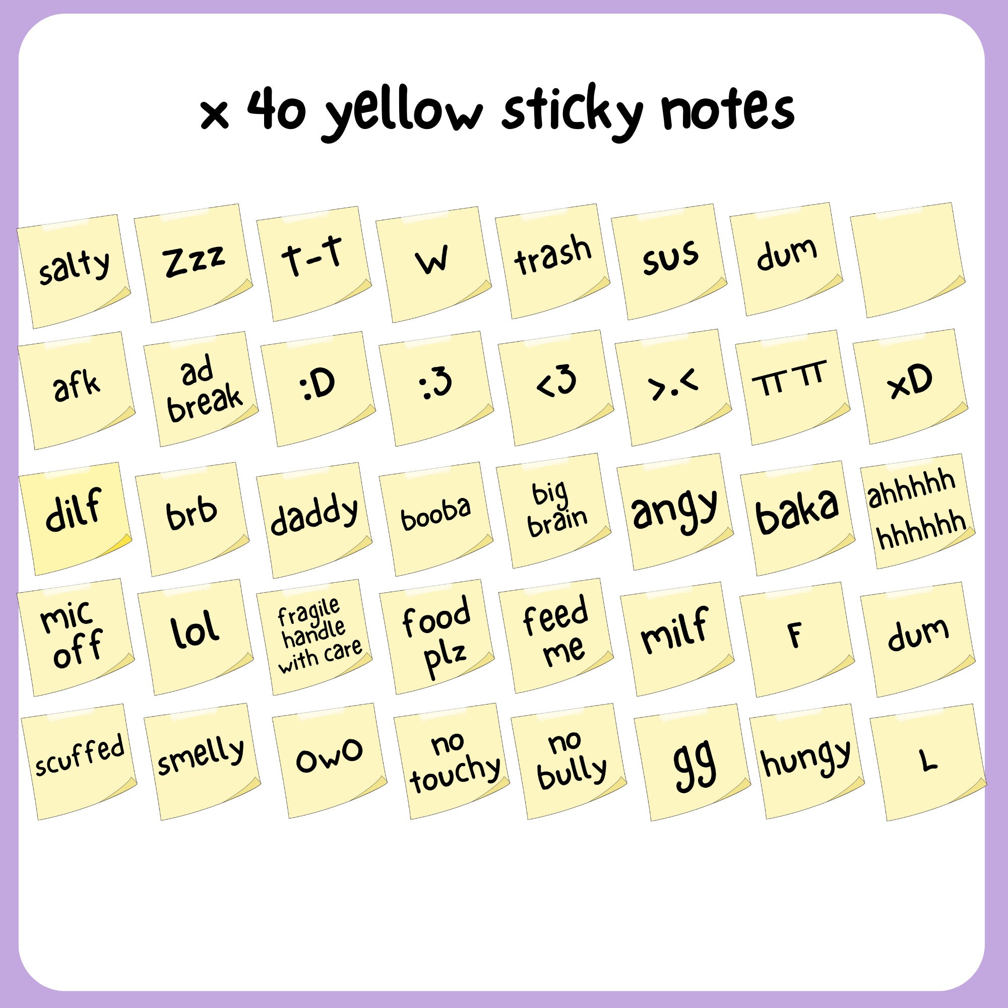 Pastel Sticky Note Bundle X 160 Cute Stream Overlay P2U Vtuber Stream ...