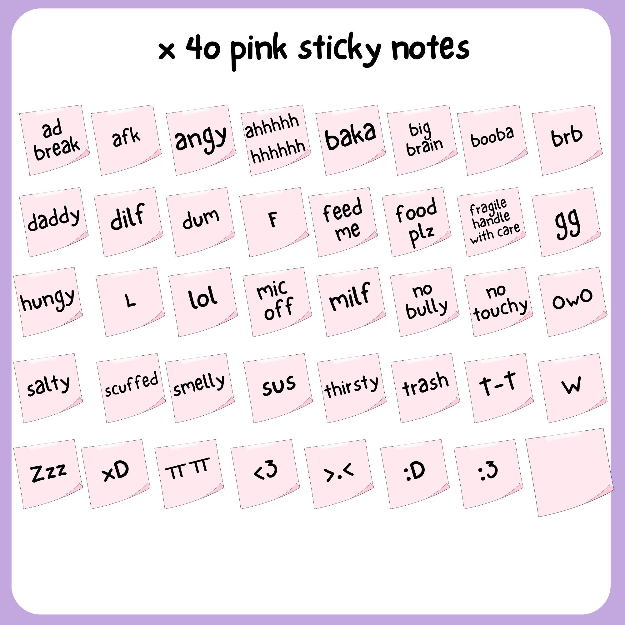 Pastel Sticky Note Bundle X 160 Cute Stream Overlay P2U Vtuber Stream ...