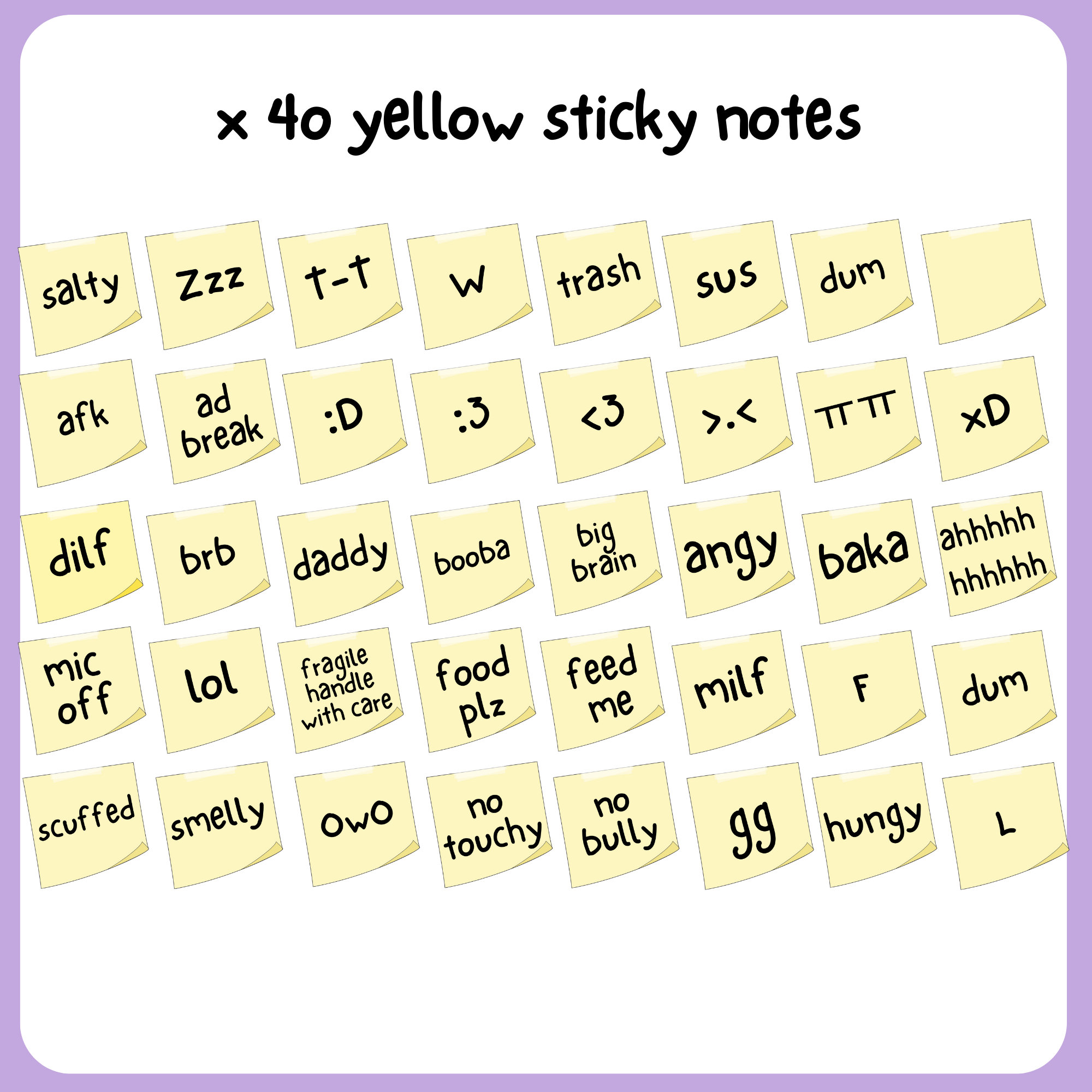 Yellow Vtuber Sticky Note | Cute Stream Overlay | P2U Vtuber Stream ...