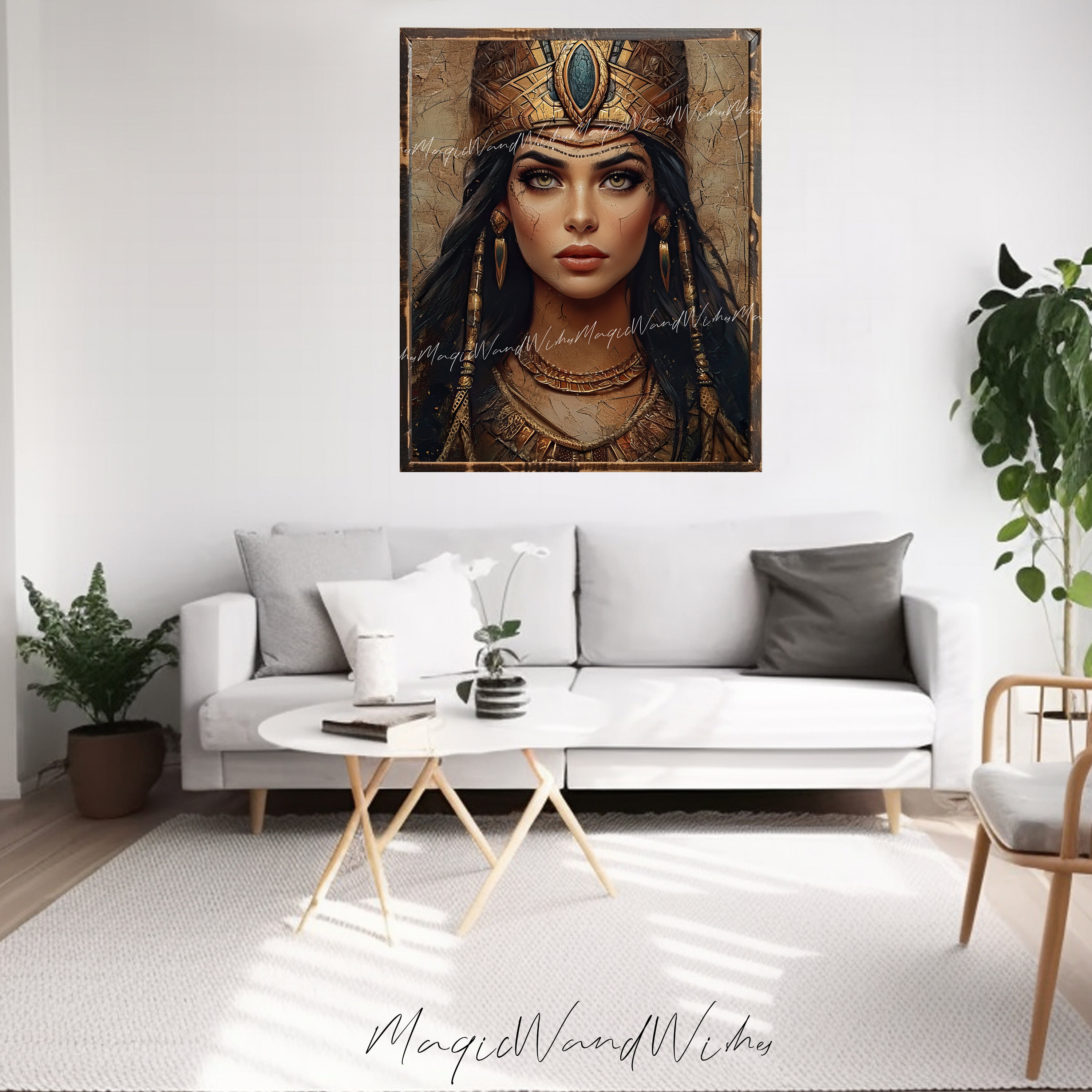 Cleopatra Digital Download Rustic Oil Painting Queen of the Ptolemaic ...