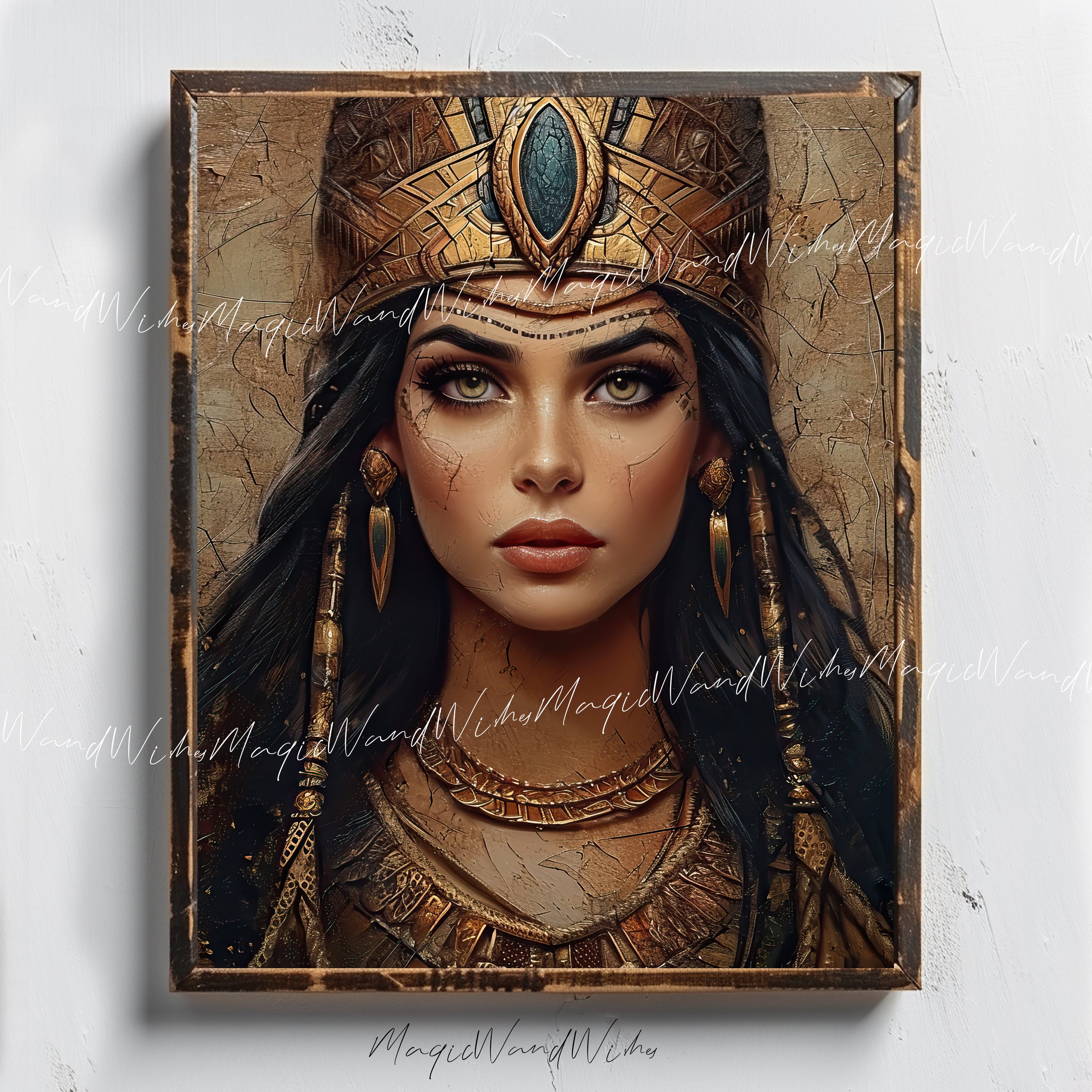 Cleopatra Digital Download Rustic Oil Painting Queen of the Ptolemaic ...