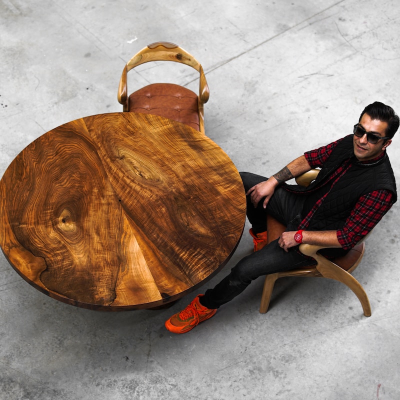 Live Edge Round Dining Table - Etsy