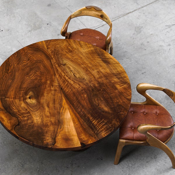 Live Edge Round Dining Table - Etsy