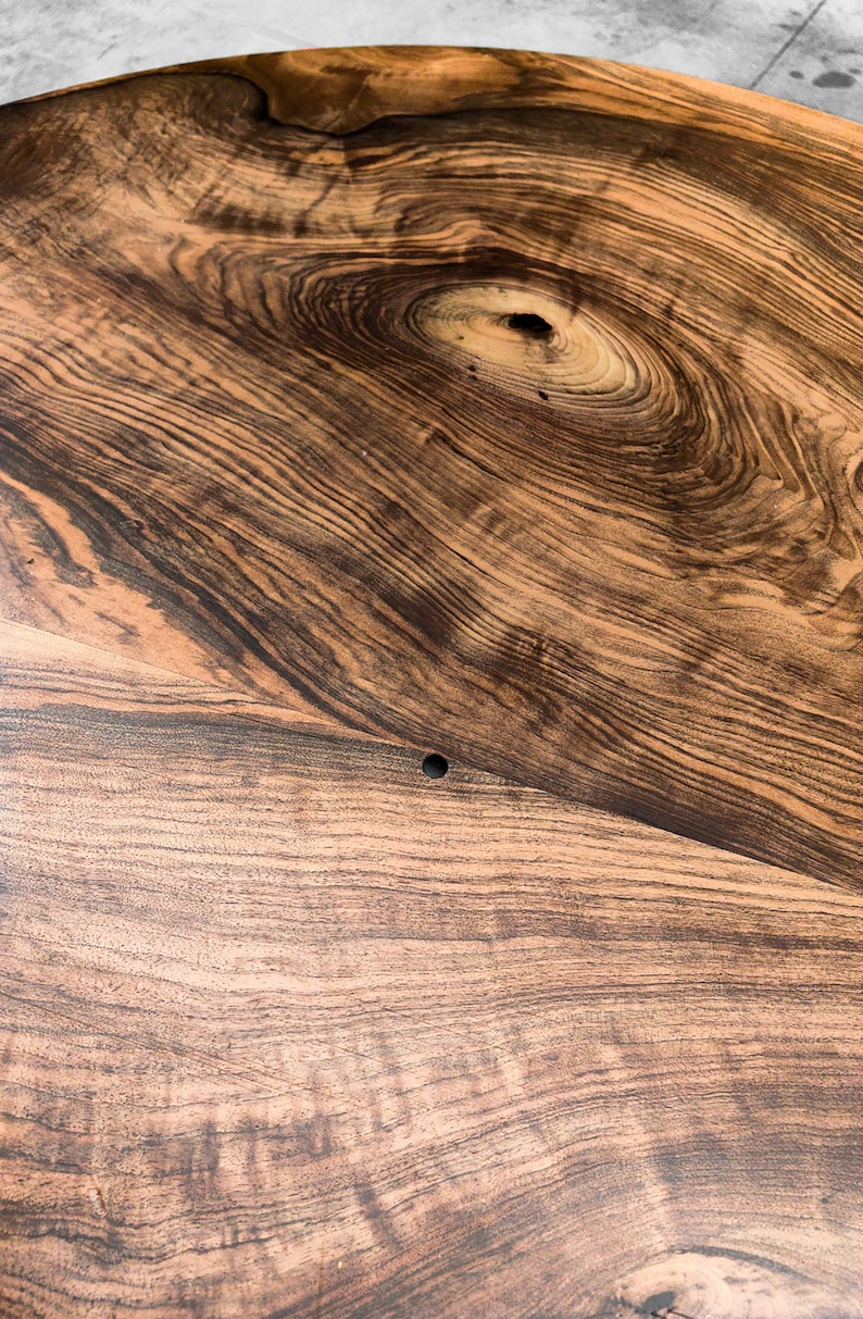 Black Walnut Live Edge Round Dining Table, Custom Kitchen Table - Etsy