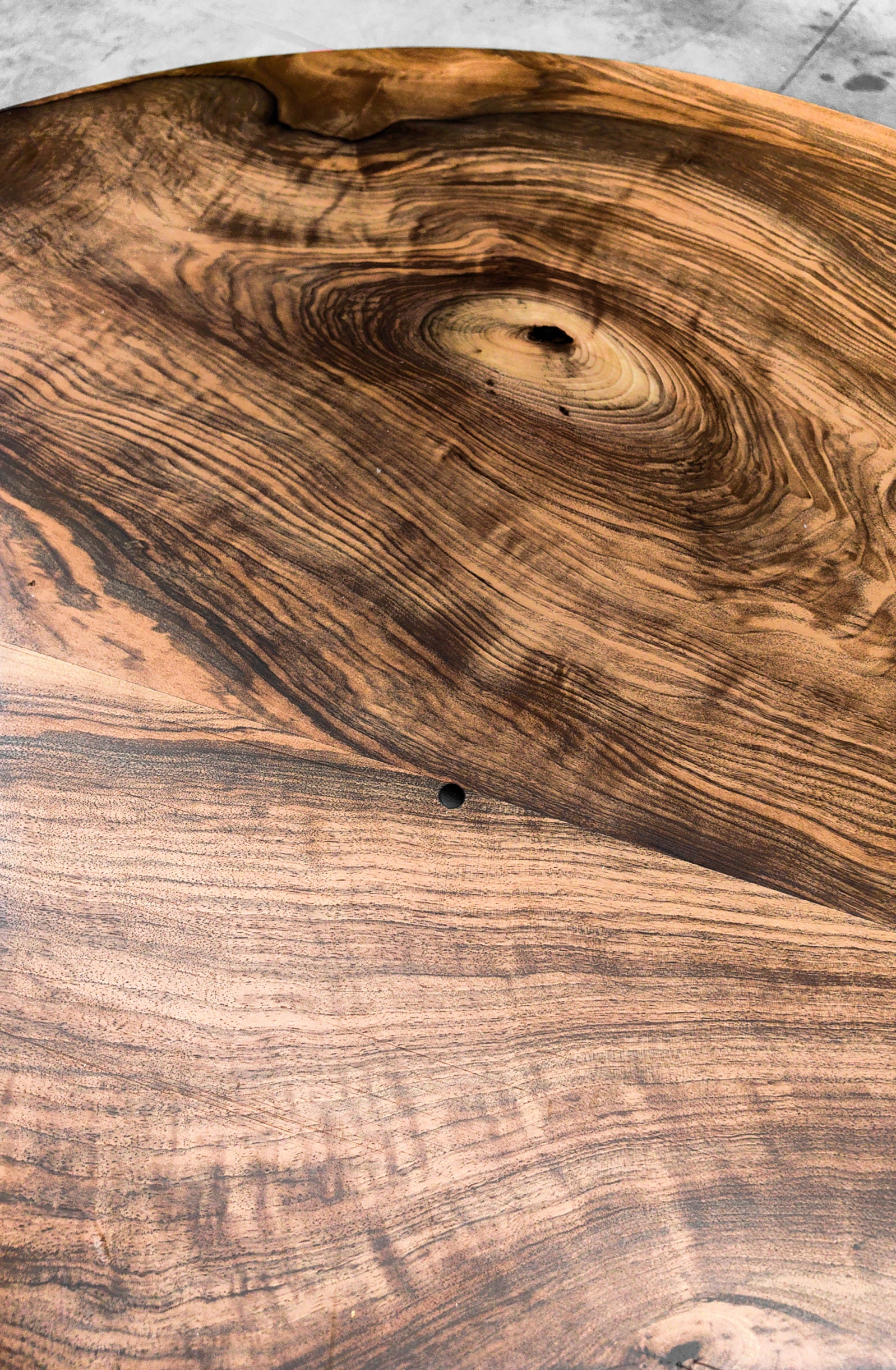 Black Walnut Live Edge Round Dining Table, Custom Kitchen Table - Etsy