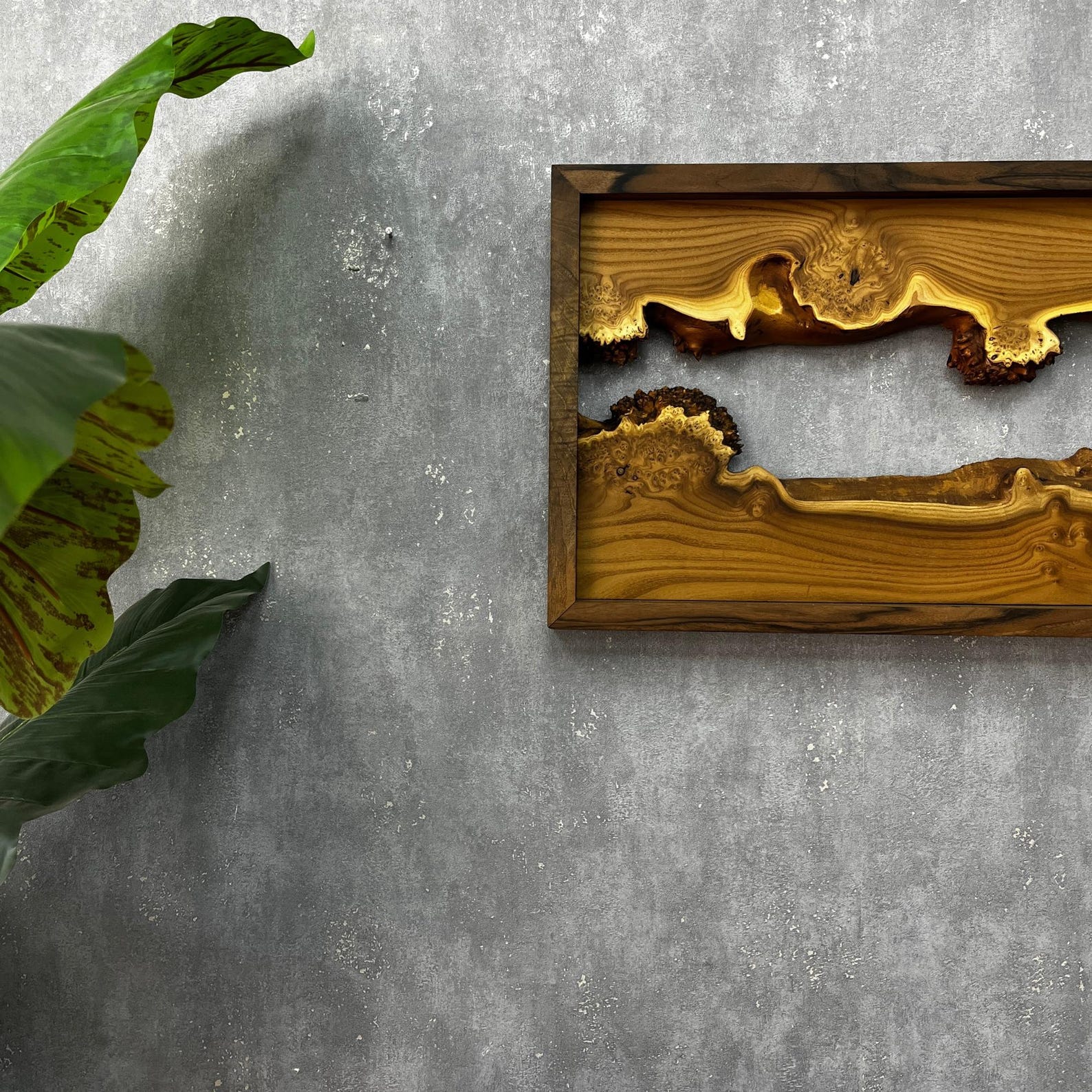 Handmade Live Edge Wood Wall Timber Frame , Custom Made Wooden Wall Art ...