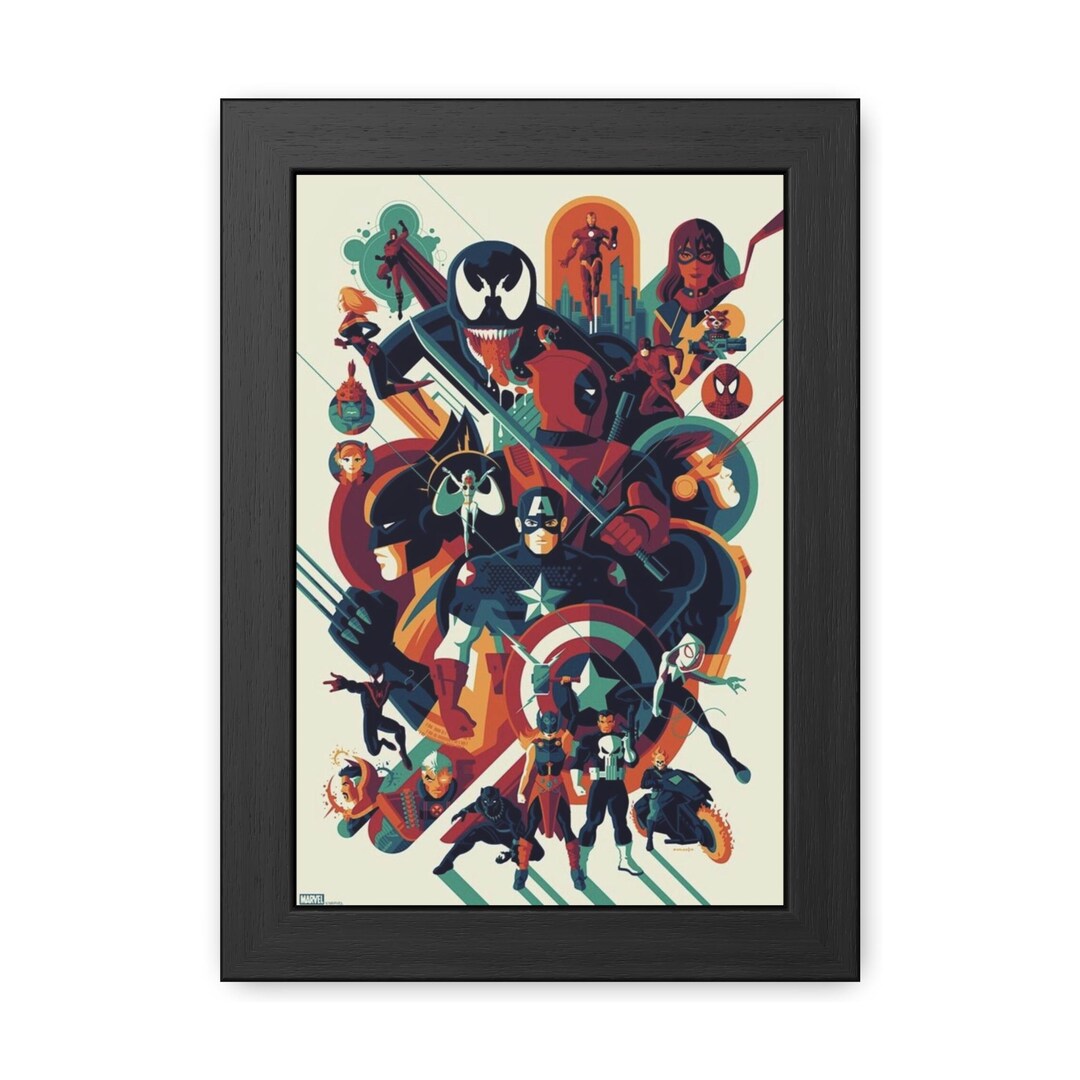 Marvel Heroes Collage Poster Iconic Main Characters Wall Art - Etsy