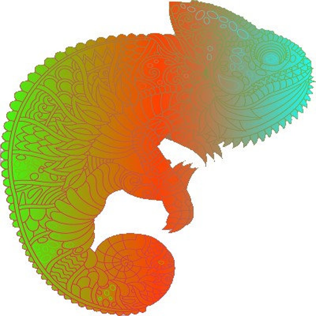 Multi-colored Chameleon Sticker - Etsy