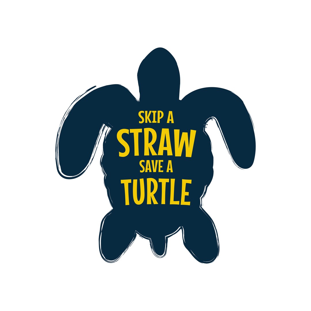 Skip a Straw Save a Turtle Sticker - Etsy