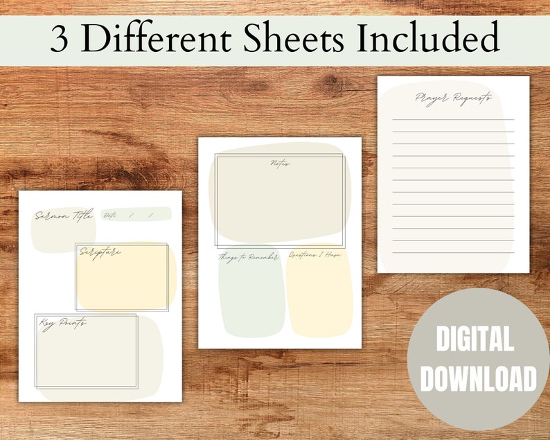 Printable Church Notes|| Sermon Notes and Prayer Requests Printable ...